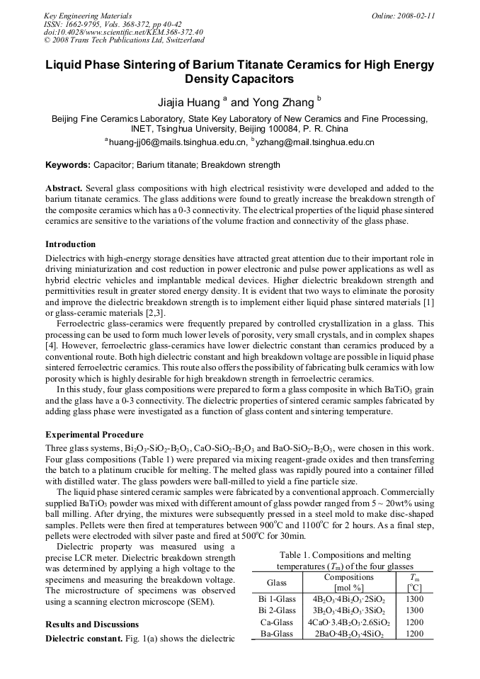 Liquid Phase Sintering of Barium Titanate Ceramics for High Energy ...