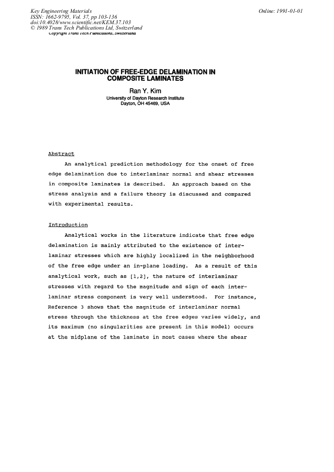 Initiation of Free-Edge Delamination in Composite Laminates ...