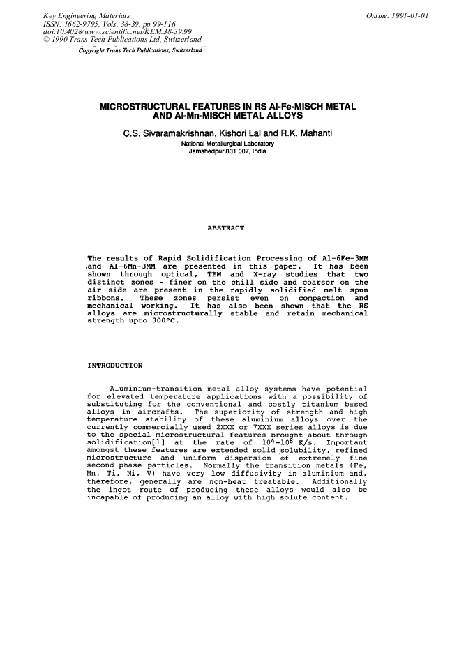 Microstructural Features in RS Al-Fe-Misch Metal and Al-Mn-Misch Metal ...