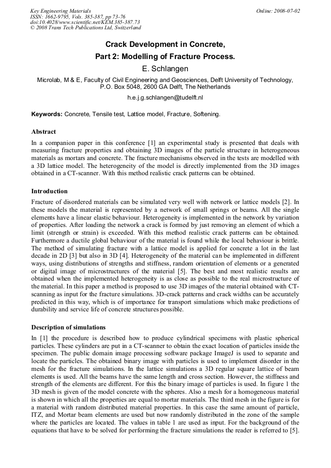 Crack Development in Concrete, Part 2: Modelling of Fracture Process ...