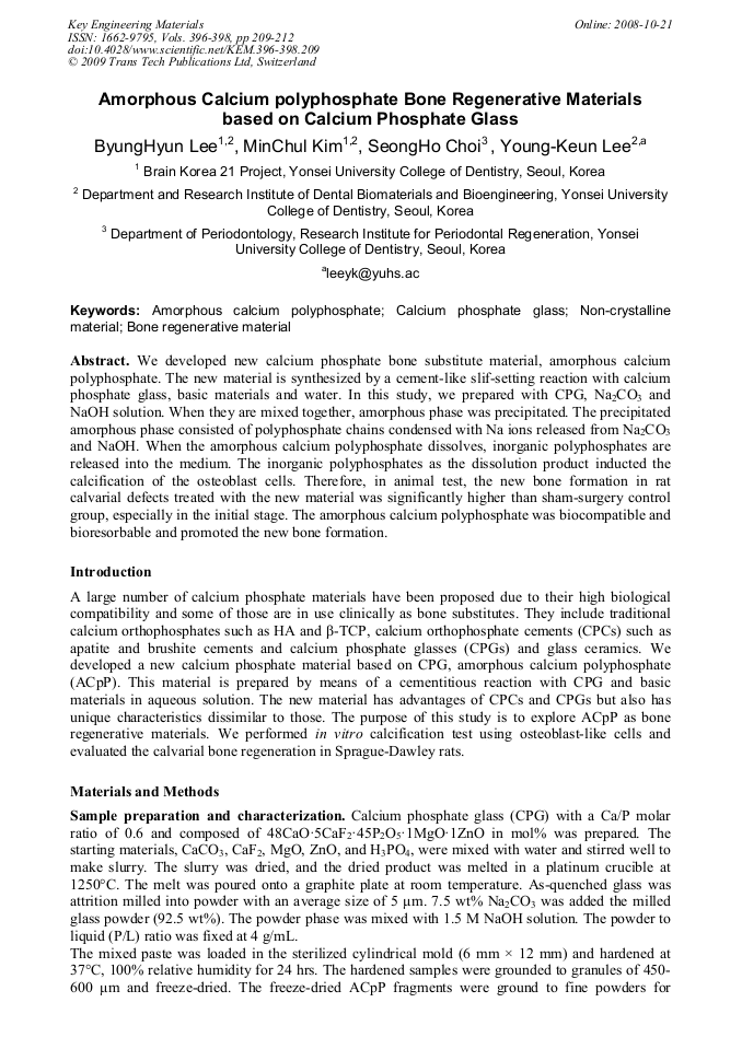 Amorphous Calcium Polyphosphate Bone Regenerative Materials Based on ...