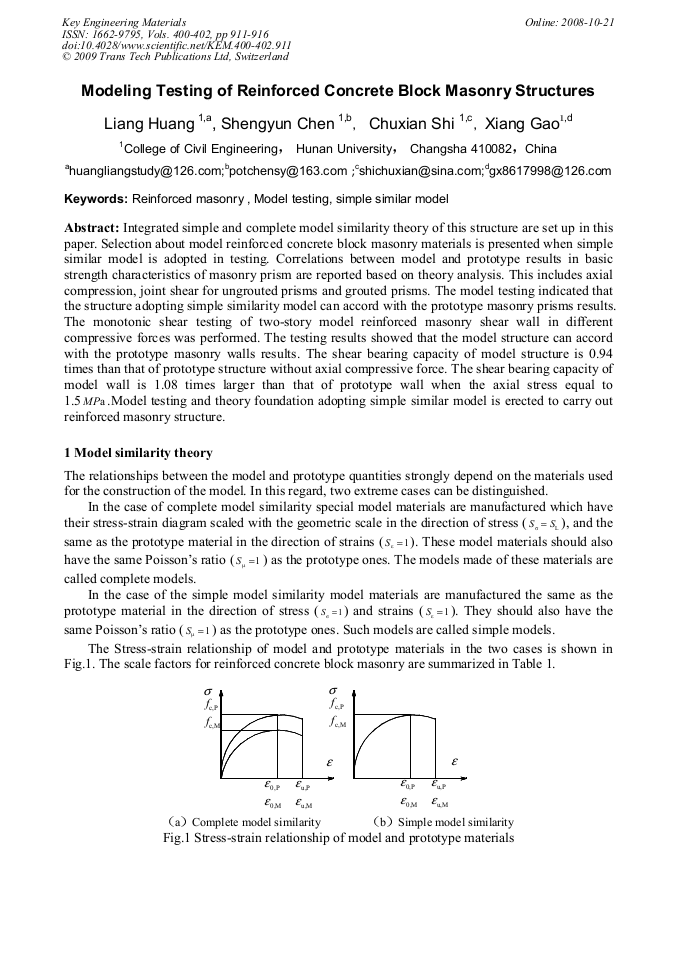 Modeling Testing of Reinforced Concrete Block Masonry Structures ...