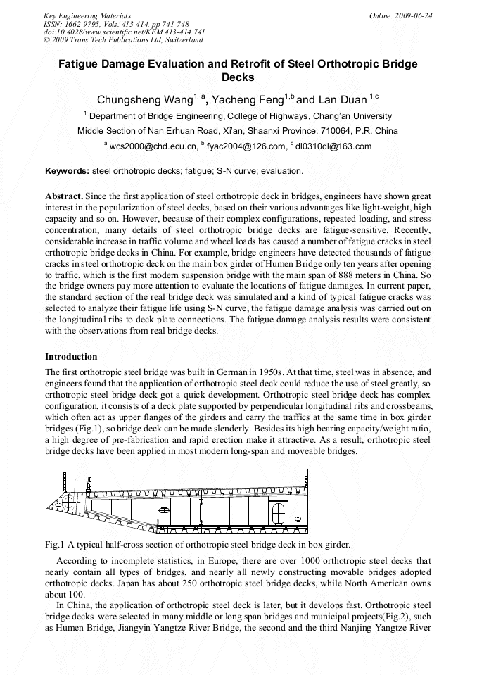 Fatigue Damage Evaluation and Retrofit of Steel Orthotropic Bridge ...