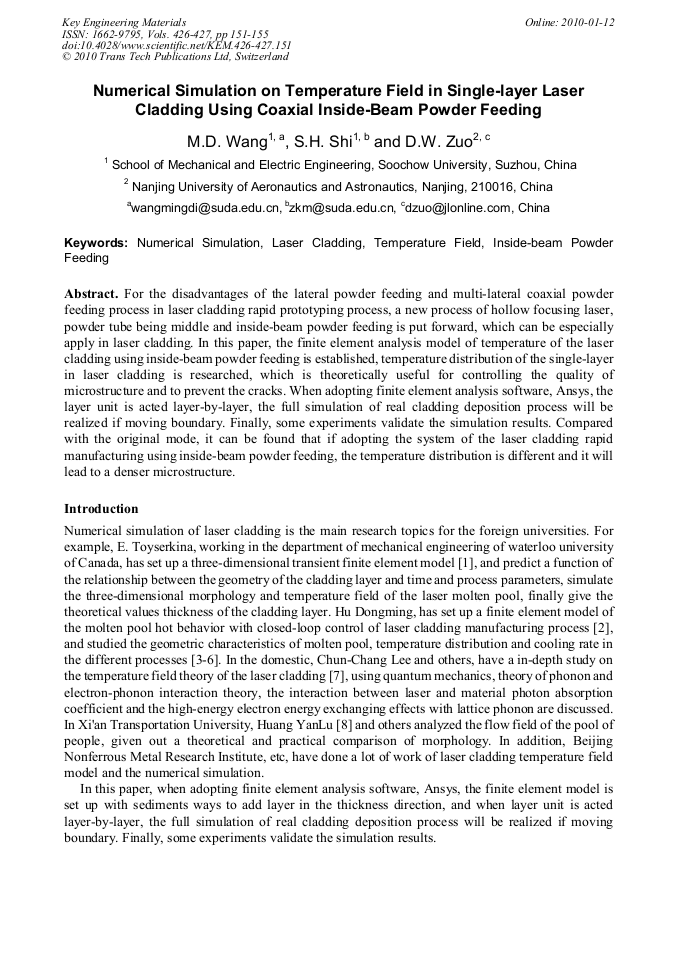 Numerical Simulation On Temperature Field In Single Layer Laser Cladding Using Coaxial Inside