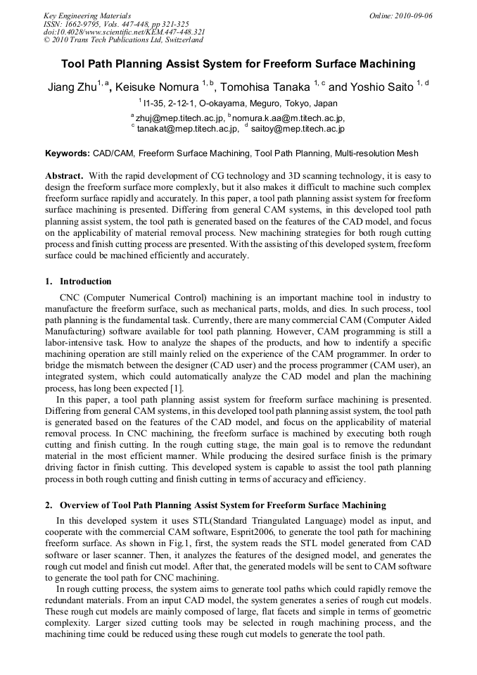 Tool Path Planning Assist System for Freeform Surface Machining ...