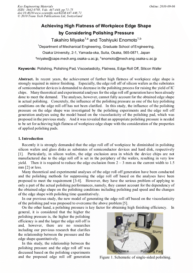 Achieving High Flatness of Workpiece Edge Shape by Considering ...