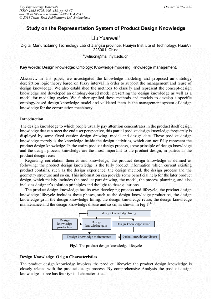 Study on the Representation System of Product Design Knowledge ...