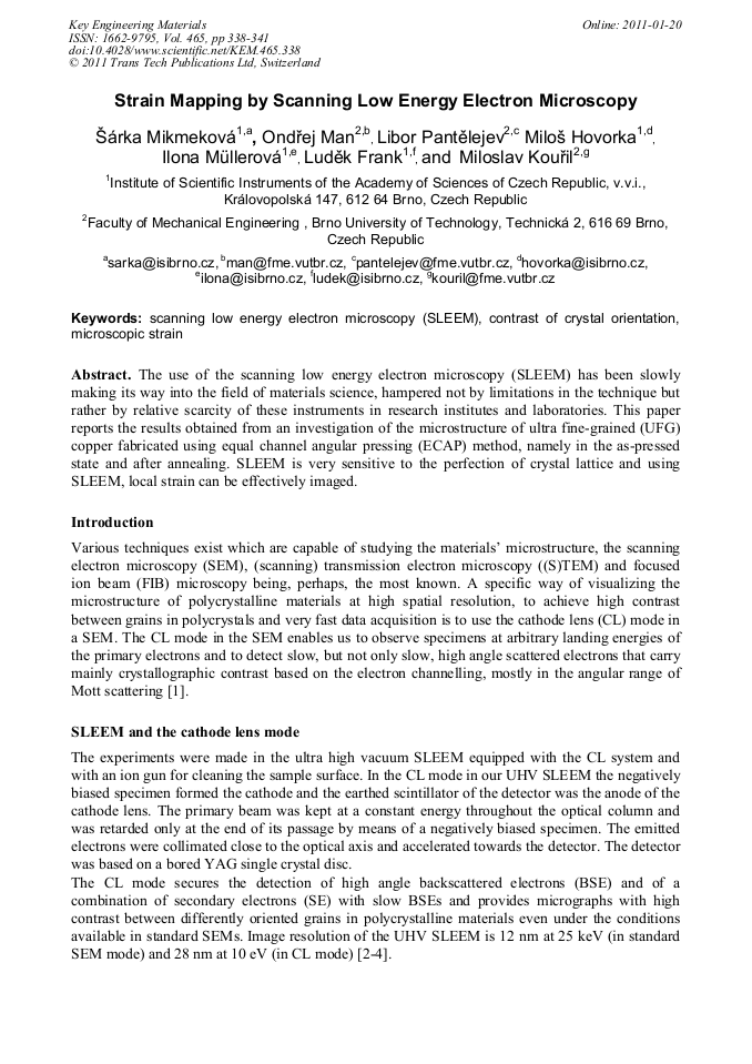 Strain Mapping by Scanning Low Energy Electron Microscopy | Scientific.Net
