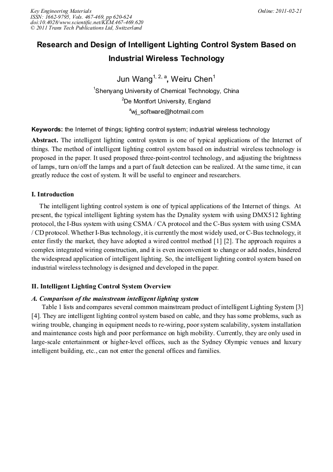 Research and Design of Intelligent Lighting Control System Based on ...