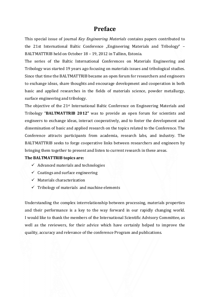 Preface | Engineering Materials and Tribology XXI | Scientific.Net