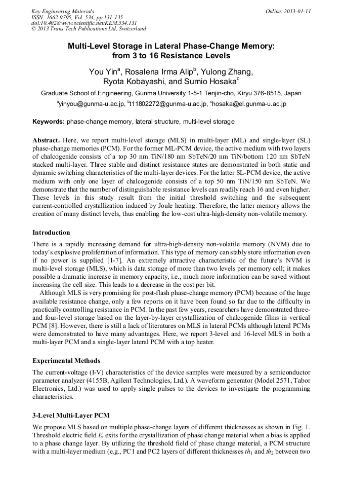 Multi-Level Storage in Lateral Phase Change Memory: From 3 to 16 ...
