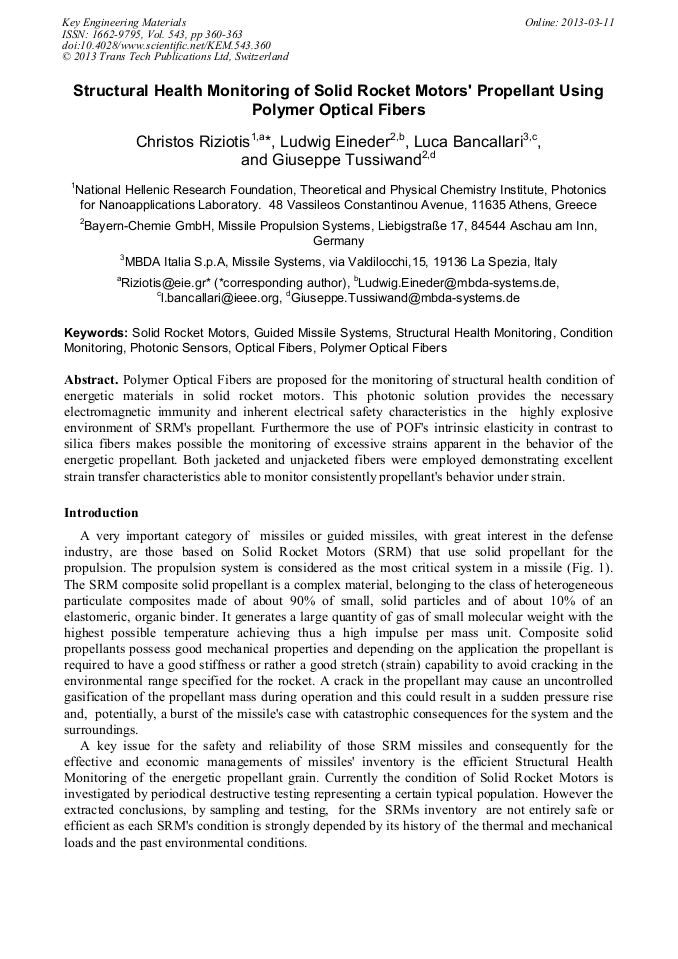 Structural Health Monitoring of Solid Rocket Motors' Propellant Using ...