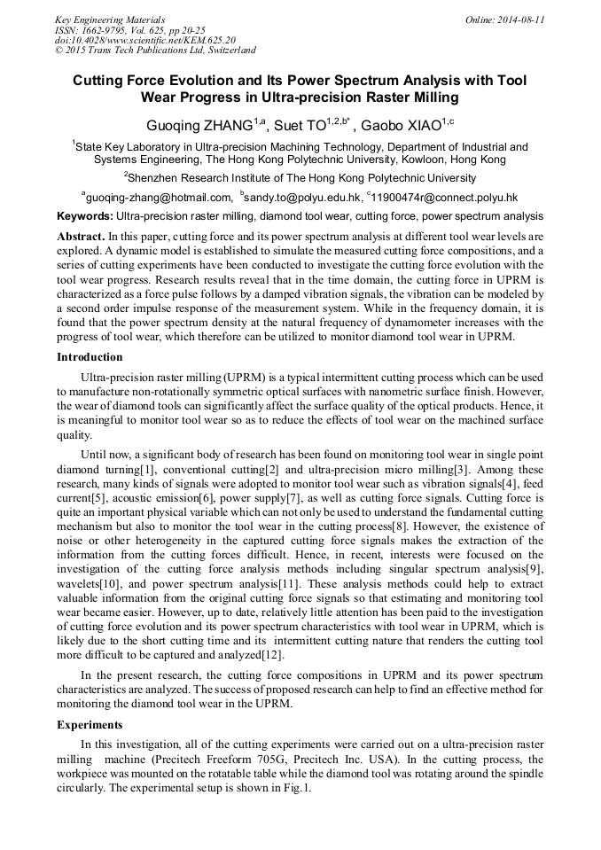 Cutting Force Evolution and its Power Spectrum Analysis with Tool Wear ...