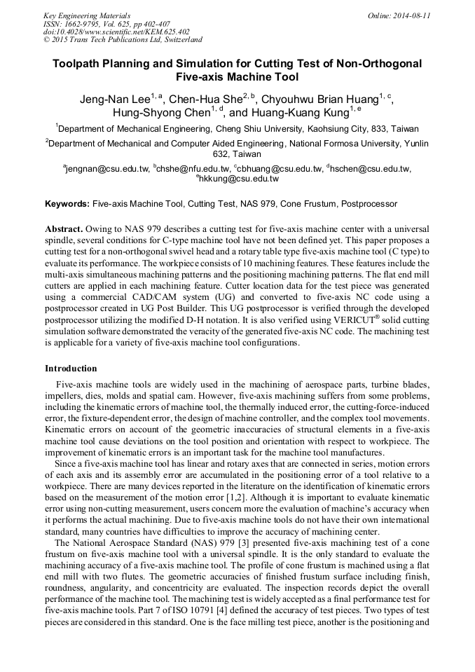 Toolpath Planning and Simulation for Cutting Test of Non-Orthogonal ...