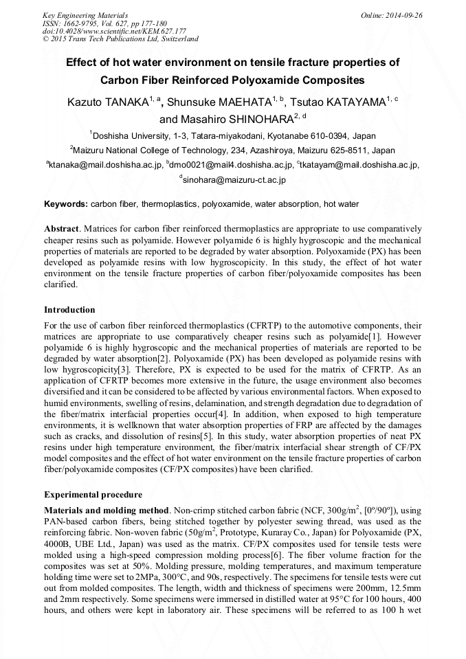 Effect of Hot Water Environment on Tensile Fracture Properties of ...