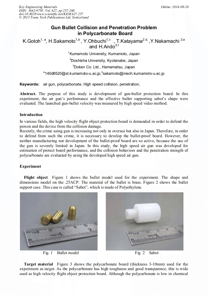 Gun Bullet Collision and Penetration Problem in Polycarbonate Board ...