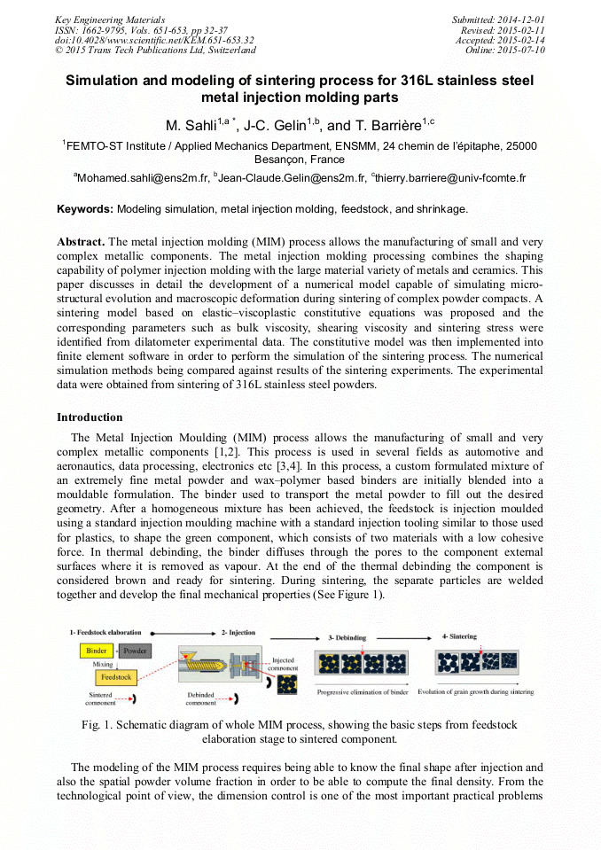 Simulation and Modeling of Sintering Process for 316L Stainless Steel ...
