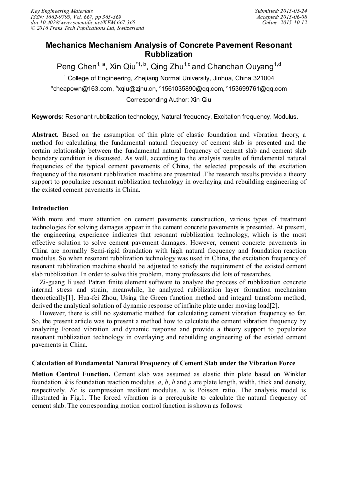Mechanics Mechanism Analysis of Concrete Pavement Resonant Rubblization ...