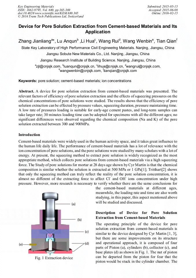 Device for Pore Solution Extraction from Cement-Based Materials and its ...