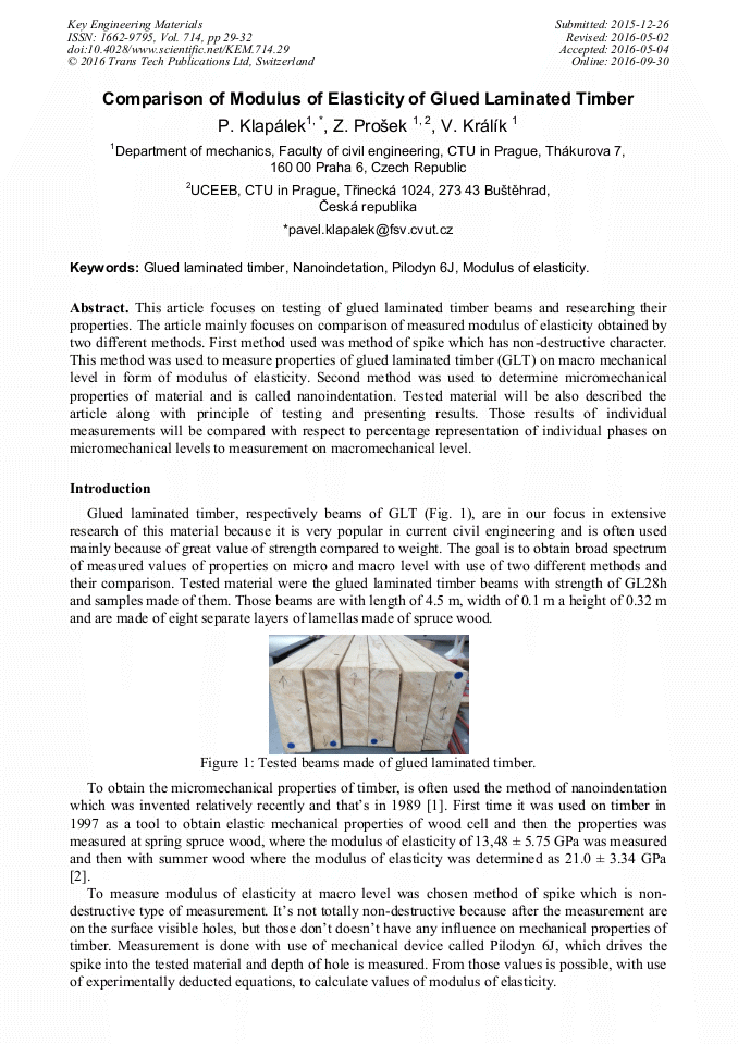 Comparison of Modulus of Elasticity of Glued Laminated Timber ...