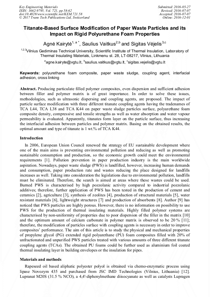 Titanate-Based Surface Modification of Paper Waste Particles and its ...