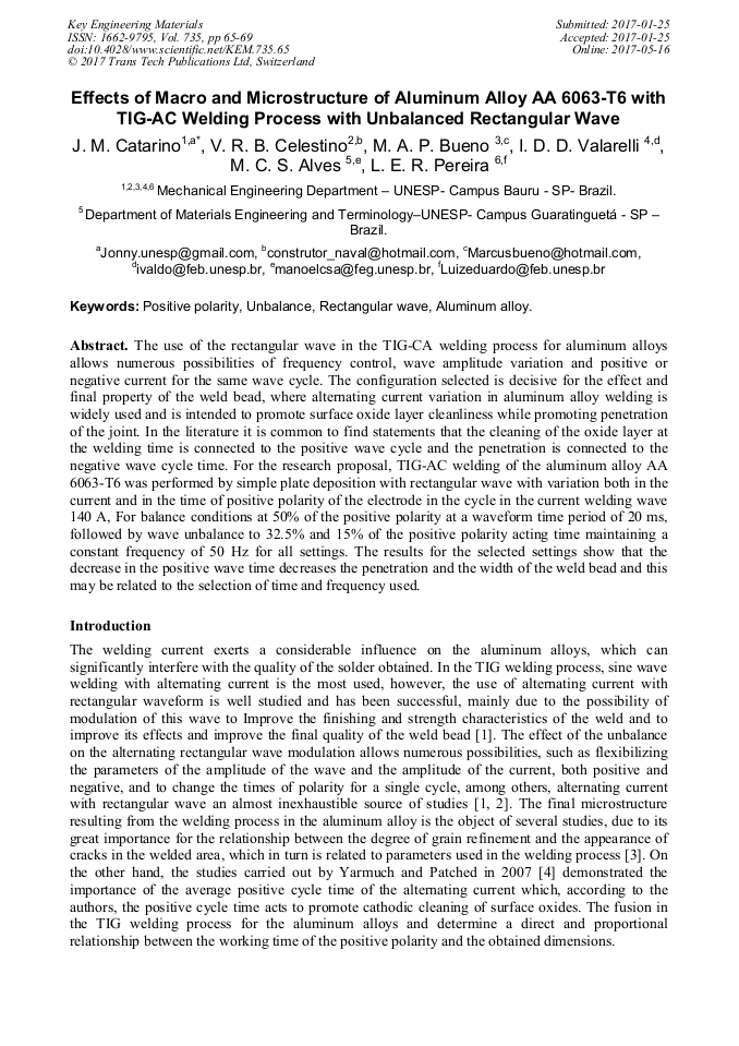 Effects of Macro and Microstructure of Aluminum Alloy AA 6063-T6 with ...