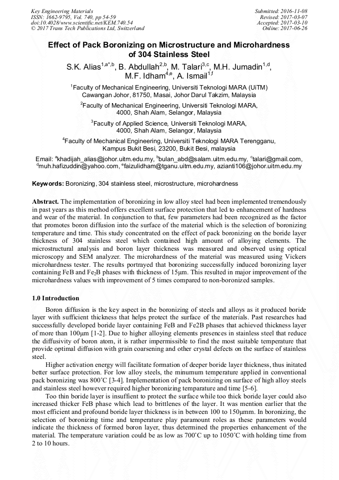Effect of Pack Boronizing on Microstructure and Microhardness of 304 ...