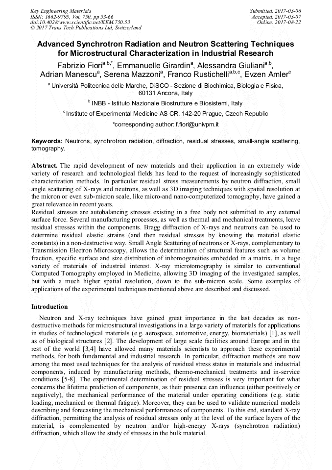 Advanced Synchrotron Radiation and Neutron Scattering Techniques for Microstructural ...