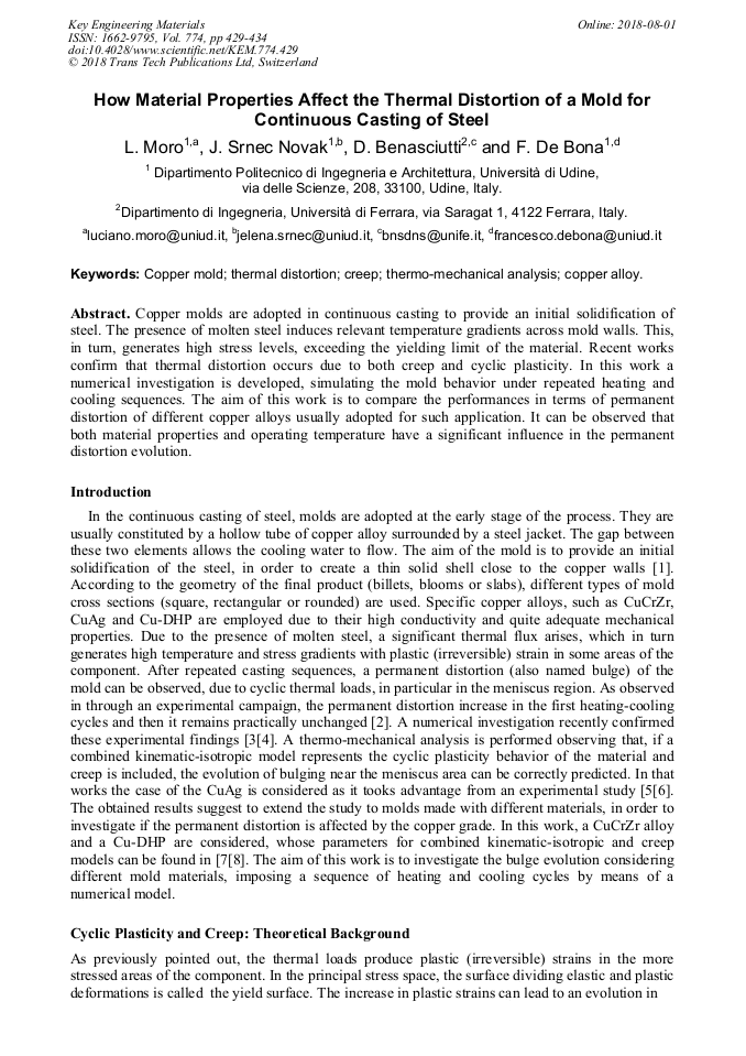 How Material Properties Affect the Thermal Distortion of a Mold for ...