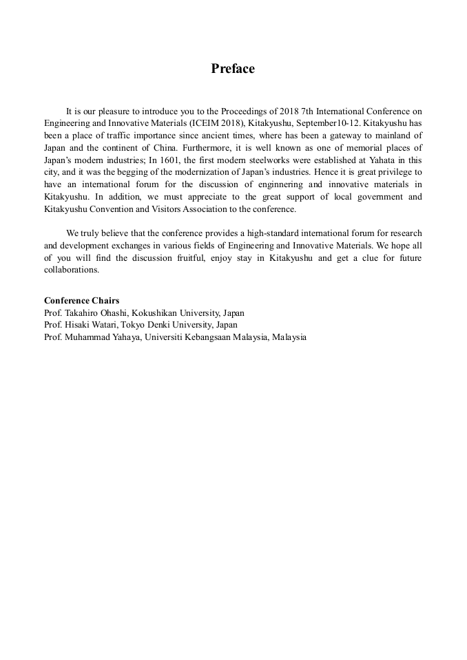 Preface | Engineering and Innovative Materials VII | Scientific.Net