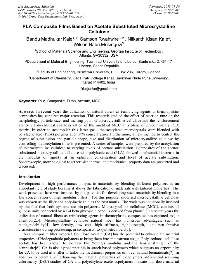 PLA Composite Films Based on Acetate Substituted Microcrystalline ...