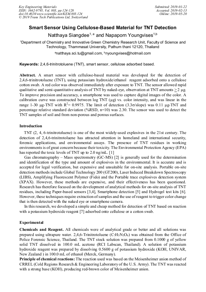 Smart Sensor Using Cellulose-Based Material for TNT Detection ...