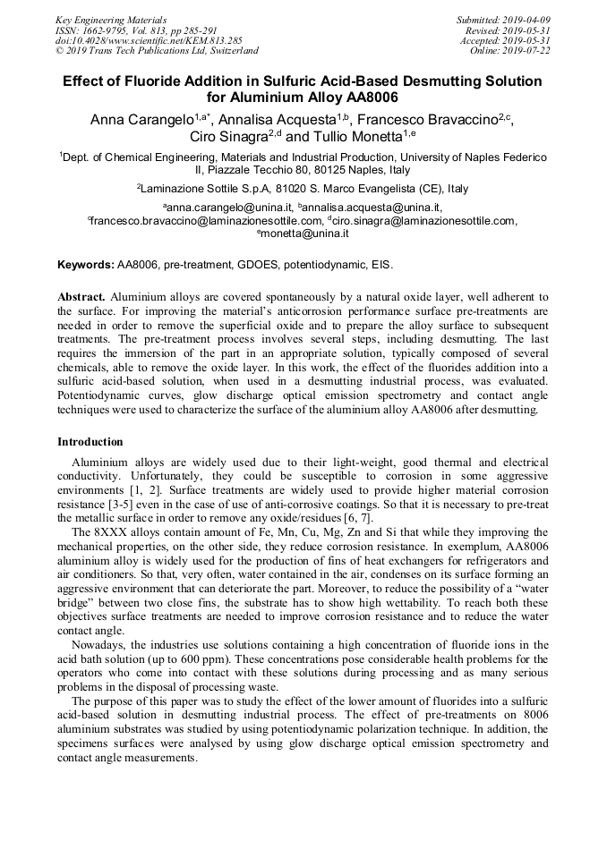 Effect of Fluoride Addition in Sulfuric Acid-Based Desmutting Solution ...
