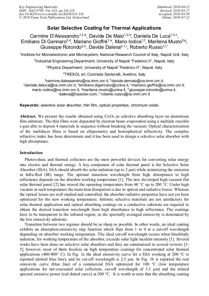 Solar Selective Coating for Thermal Applications | Scientific.Net