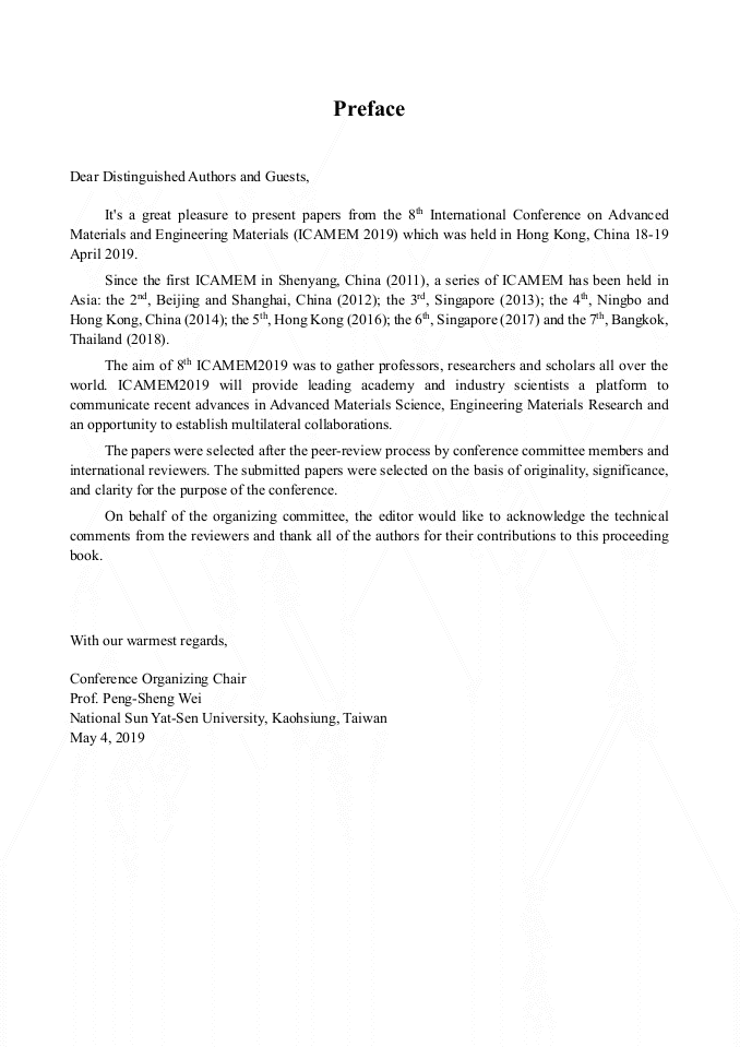 Preface | Advanced Materials and Engineering Materials VIII ...