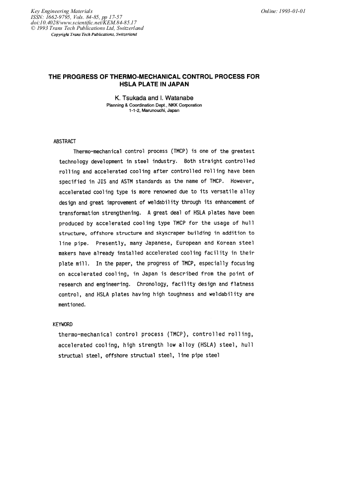 The Progress of Thermo-Mechanical Control Process for HSLA Plate in ...