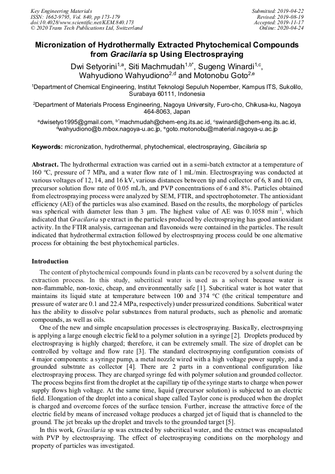 Micronization of Hydrothermally Extracted Phytochemical Compounds from ...