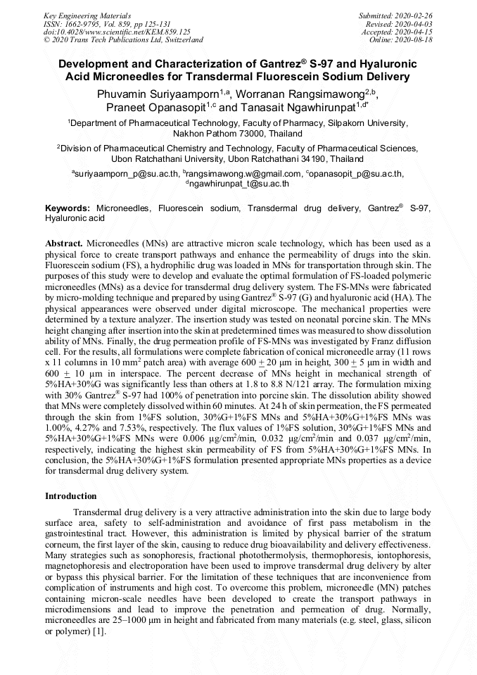 Development and Characterization of Gantrez® S-97 and Hyaluronic Acid ...