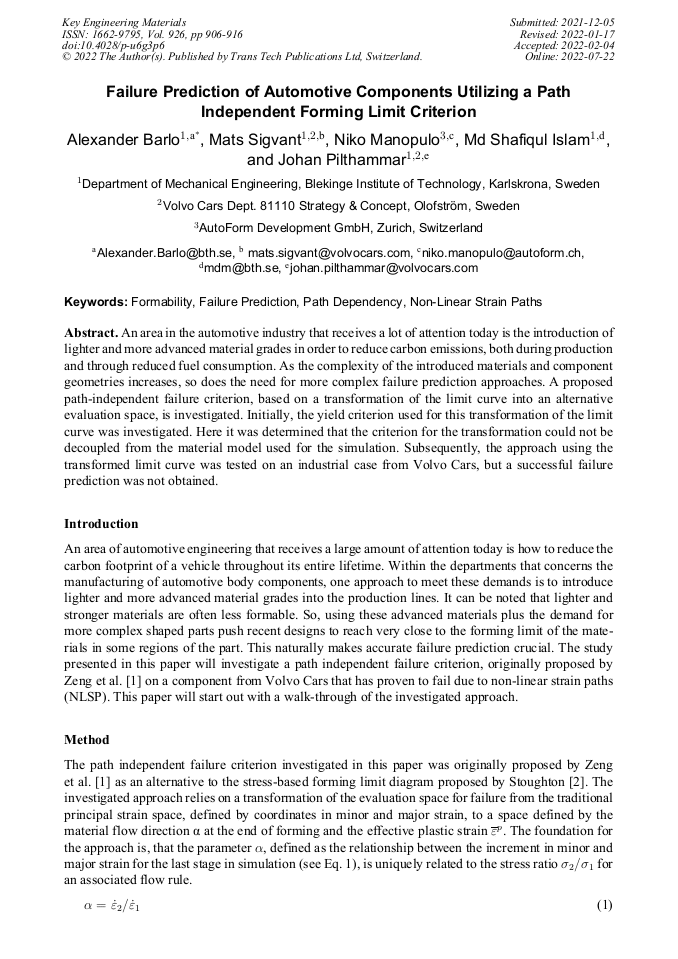 Failure Prediction of Automotive Components Utilizing a Path ...