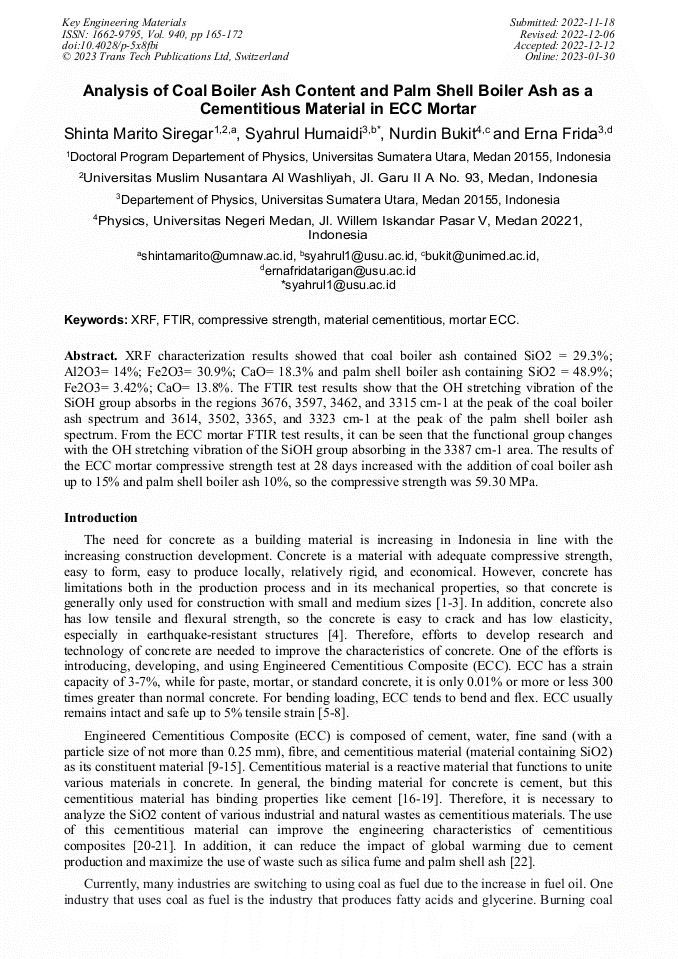Analysis of Coal Boiler Ash Content and Palm Shell Boiler Ash as a ...