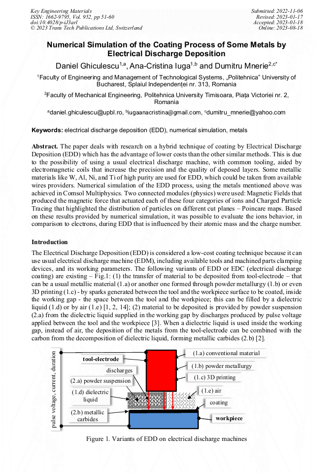 Numerical Simulation of the Coating Process of some Metals by ...