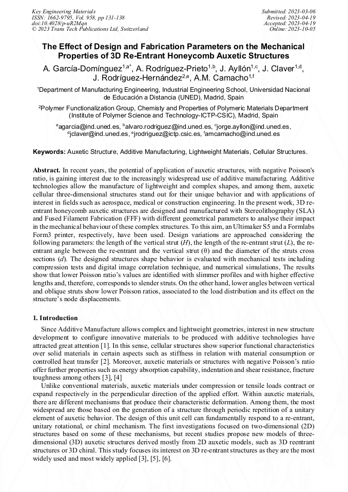 The Effect of Design and Fabrication Parameters on the Mechanical ...