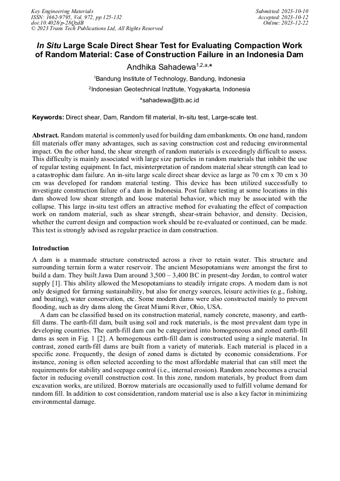In Situ Large Scale Direct Shear Test for Evaluating Compaction Work of ...