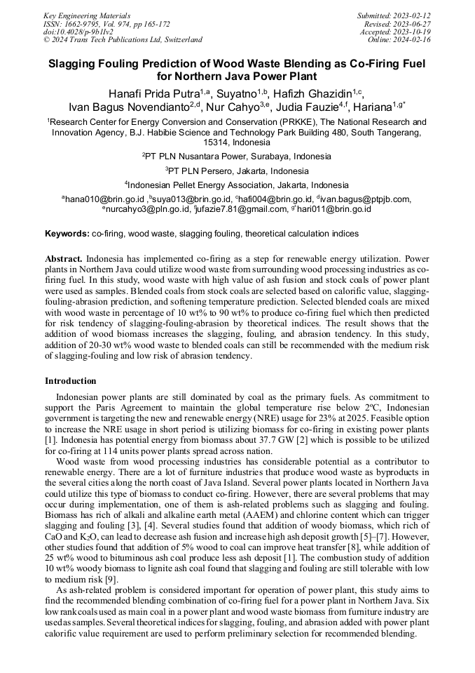 Slagging Fouling Prediction of Wood Waste Blending as Co-Firing Fuel ...