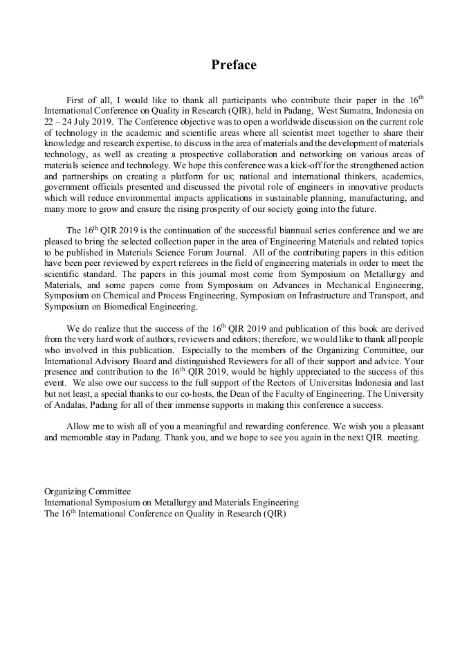 Preface | Advanced Materials Research QiR 16 | Scientific.Net