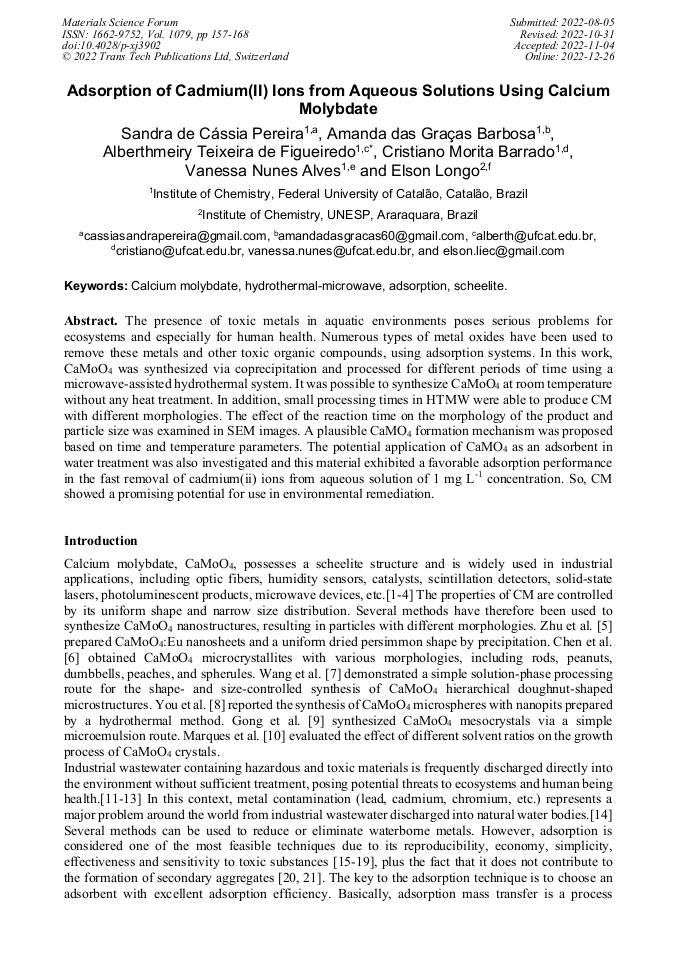 Adsorption of Cadmium(II) Ions from Aqueous Solutions Using Calcium ...