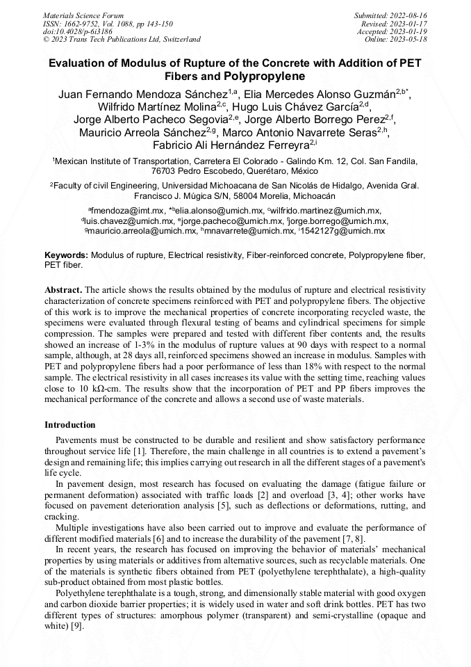 Evaluation of Modulus of Rupture of the Concrete with Addition of PET ...