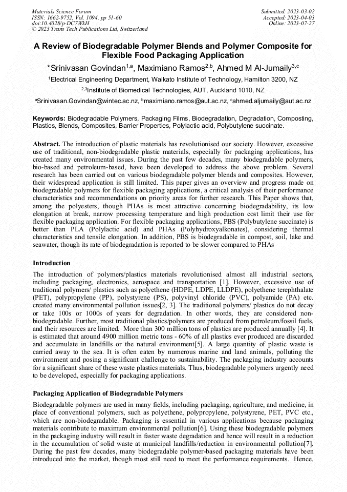 A Review of Biodegradable Polymer Blends and Polymer Composite for ...