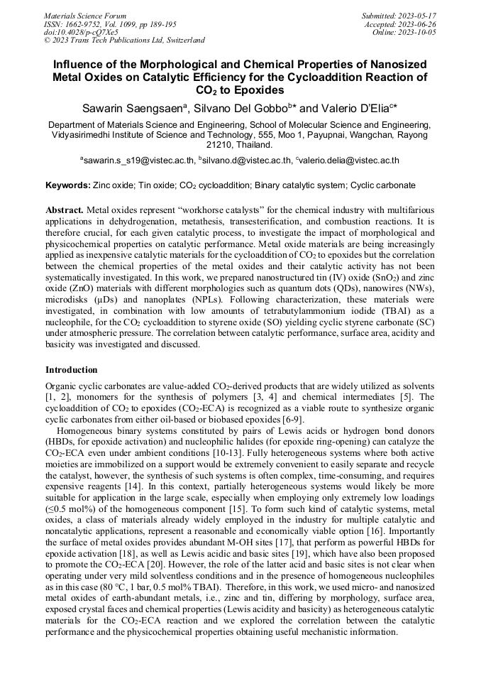 Influence of the Morphological and Chemical Properties of Nanosized ...