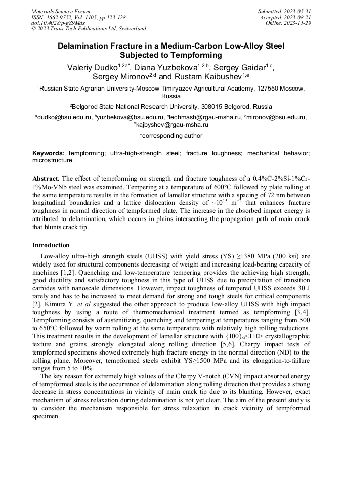 Delamination Fracture in a Medium-Carbon Low-Alloy Steel Subjected to ...